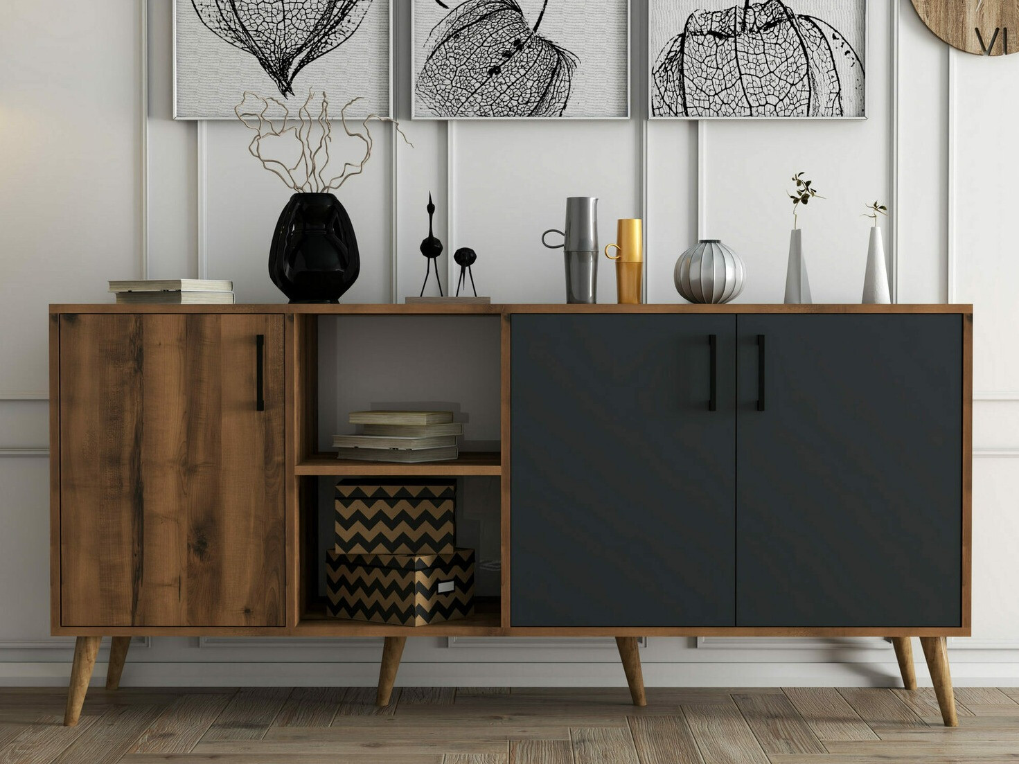 Spintelė Kailua AD104 (Antracitas + Graikinis riešutas) - Svetainės ...