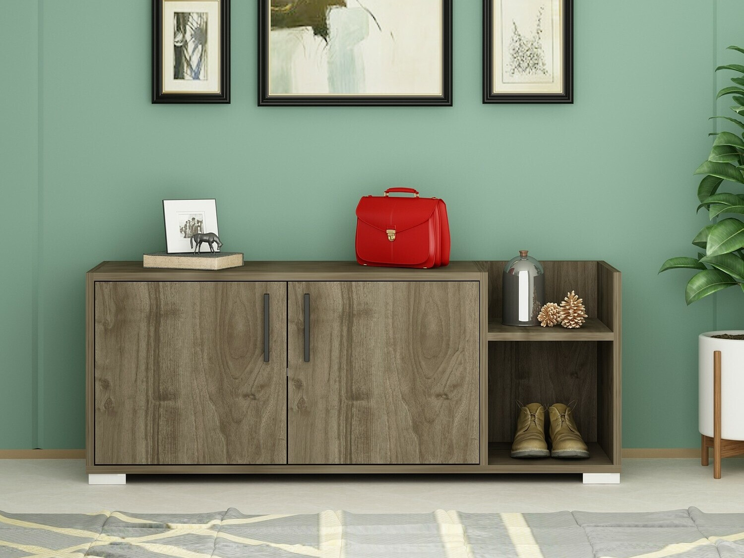 Batų dėžė Kailua 1947 (Graikinis riešutas) - Prieškambario baldai ...